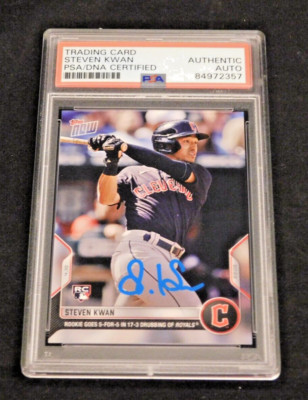 Steven Kwan Signed / Autographed 2022 Topps Now #27 RC PSA/DNA 1st Card ...