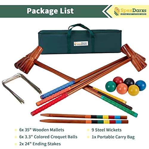 35’’ Deluxe Croquet Set, Six Player Croquet Game with Premium Wooden | eBay