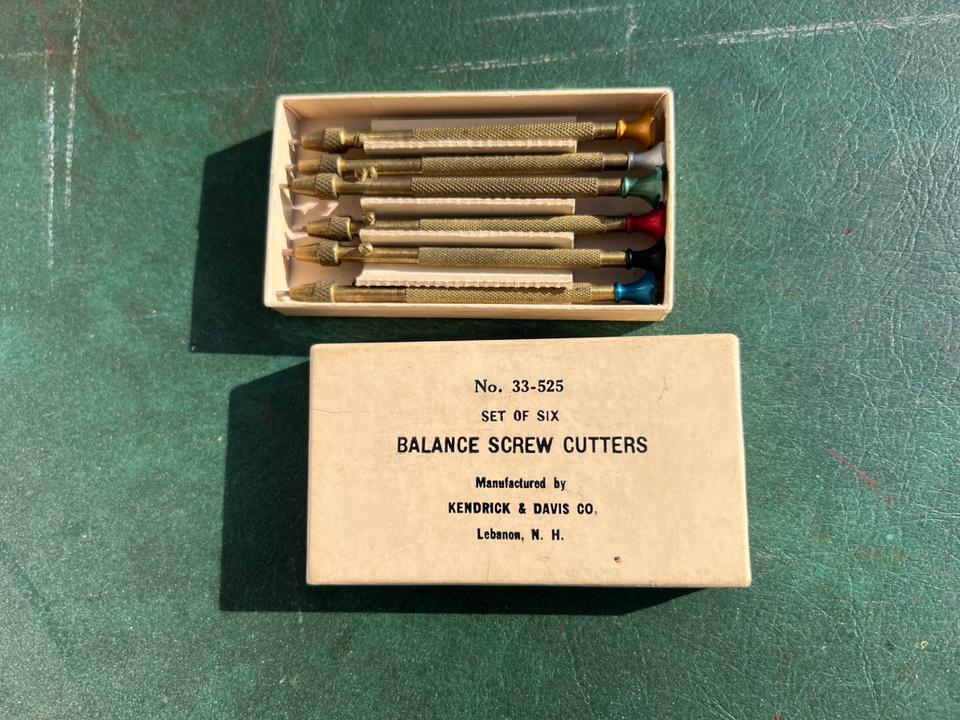 Kendrick & Davis Co. Balance Screw Cutters Set of 6; No. 33-525 | eBay