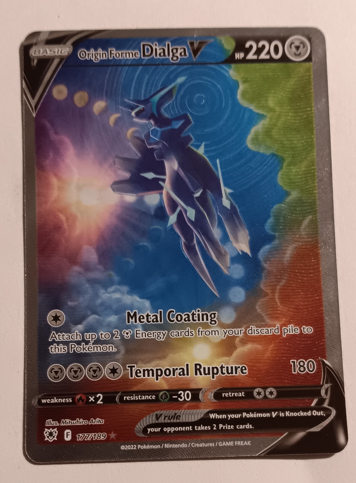 Origin Forme Dialga V (Alternate Full Art) Pokémon Astral Radiance Card ...