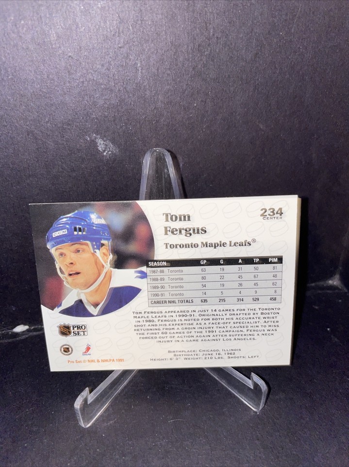 1991-92 Pro Set Maple Leafs Hockey Card #234 Tom Fergus | eBay