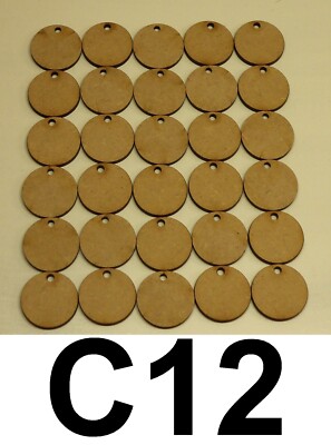30 x LASER CUT WOODEN DISCS CIRCLES 25MM DIA WITH 1 x HOLE 3MM MDF ...