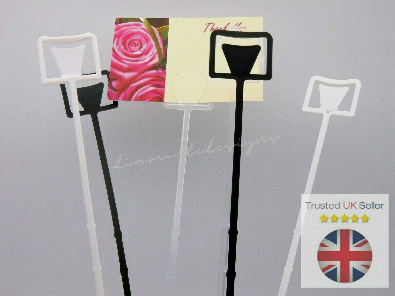 Green / Clear / White Cardettes Display Flower Card Holders Florist ...