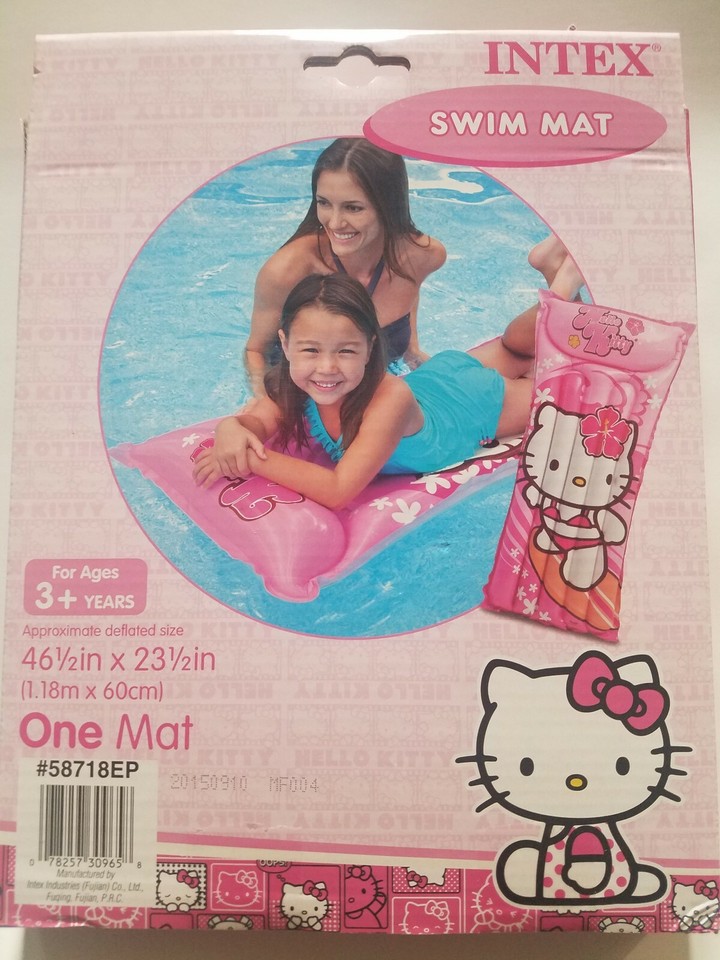 New Intex Pool Floaty Hello Kitty Swim Mat Summer Fun Relax Float ...