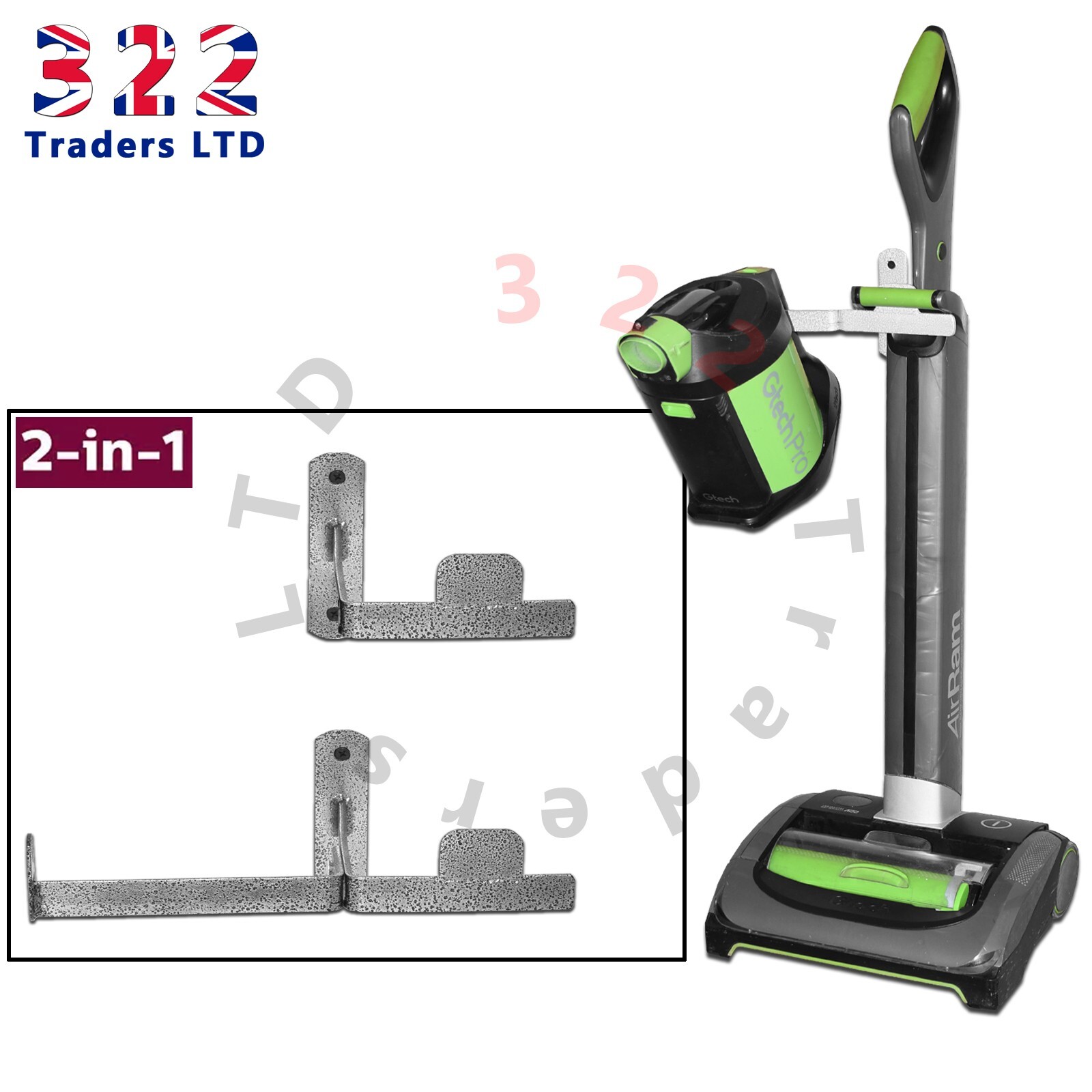2 in 1 Gtech MK1 MK2 K9 Vacuum Cleaner Wall Mount Bracket Handheld ...