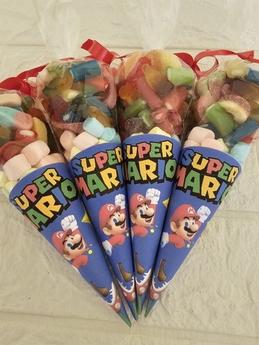 SUPER MARIO SWEET CONES PARTY BAGS GAMING GAMER BIRTHDAY BOYS GIRL Fast ...