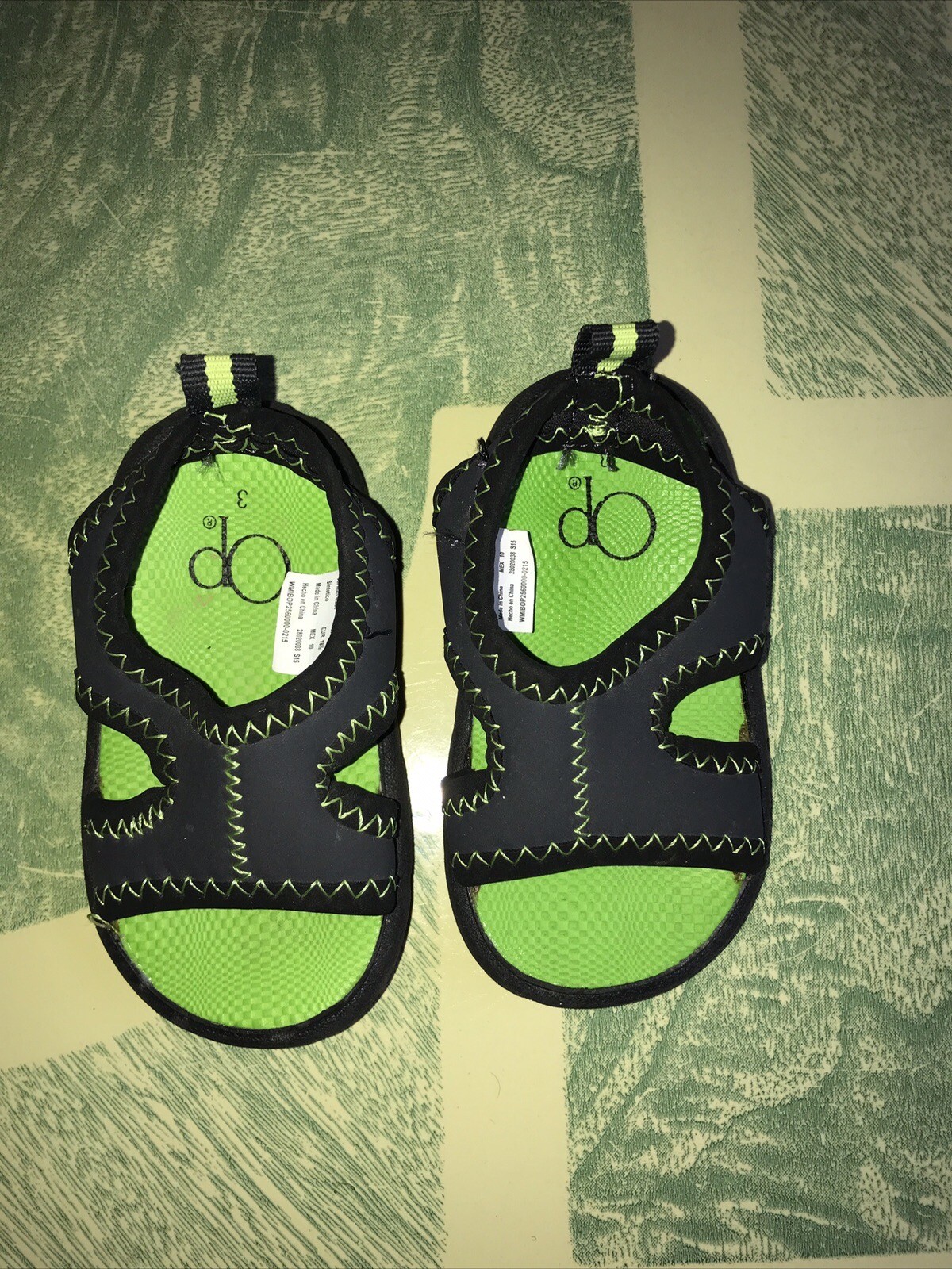 OP Sandals TODDLER BABY Gray/Black/Green SANDALS SIZE 3 Vacation Beach ...
