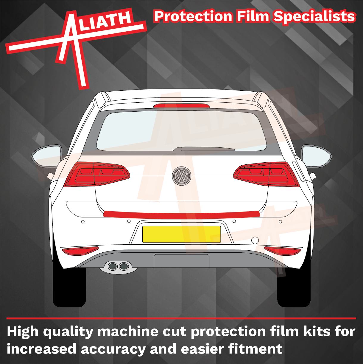 Fits VW Golf MK7.5, Rear Bumper Scratch Chip Guard Paint Protection ...