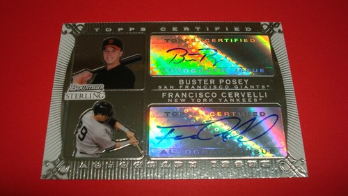2009 Bowman Sterling Dual Autographs Buster Posey Francisco Cervelli ...