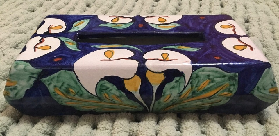 Unique hand painted decorative clay rectangular kleenex box cover | eBay