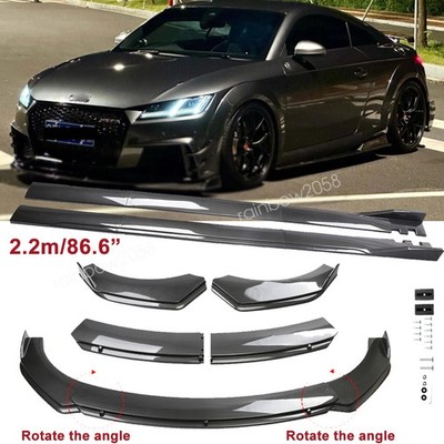 For Audi TT TTRS Carbon Style Front Bumper Lip Splitter Body Kit Side ...