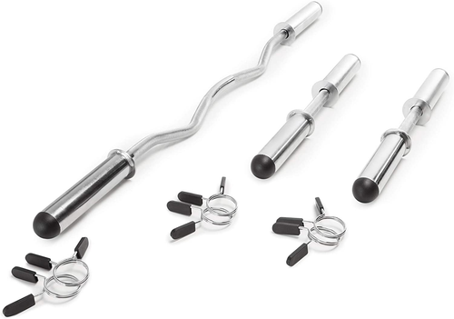 Olympic Hollow Bar Kit Chrome Curl Bar Dumbbell Handles and Spring ...