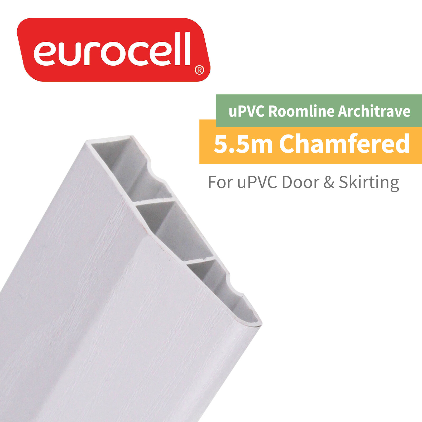 uPVC Door Architrave Plastic Roomline Chamfered PVC Trim Arc 5.5m | eBay UK