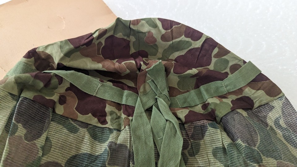 US WW2 USMC camo helmet cover, with mosquito netting | eBay