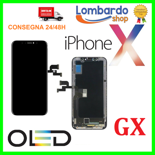 DISPLAY SCHERMO PER APPLE IPHONE X ORIGINALE OLED GX TOUCH SCREEN FRAME ...