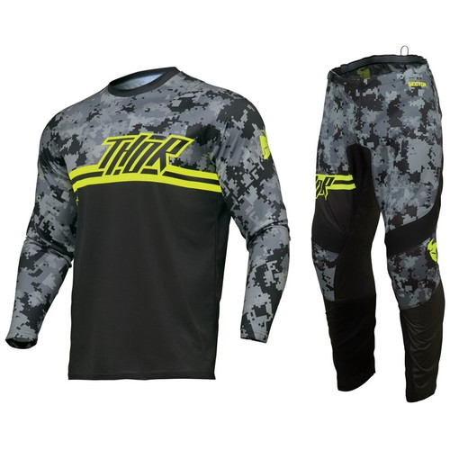 2024 Thor Sector Motocross MX Kit Pantalon Jersey - Digi Camo / Noir | eBay