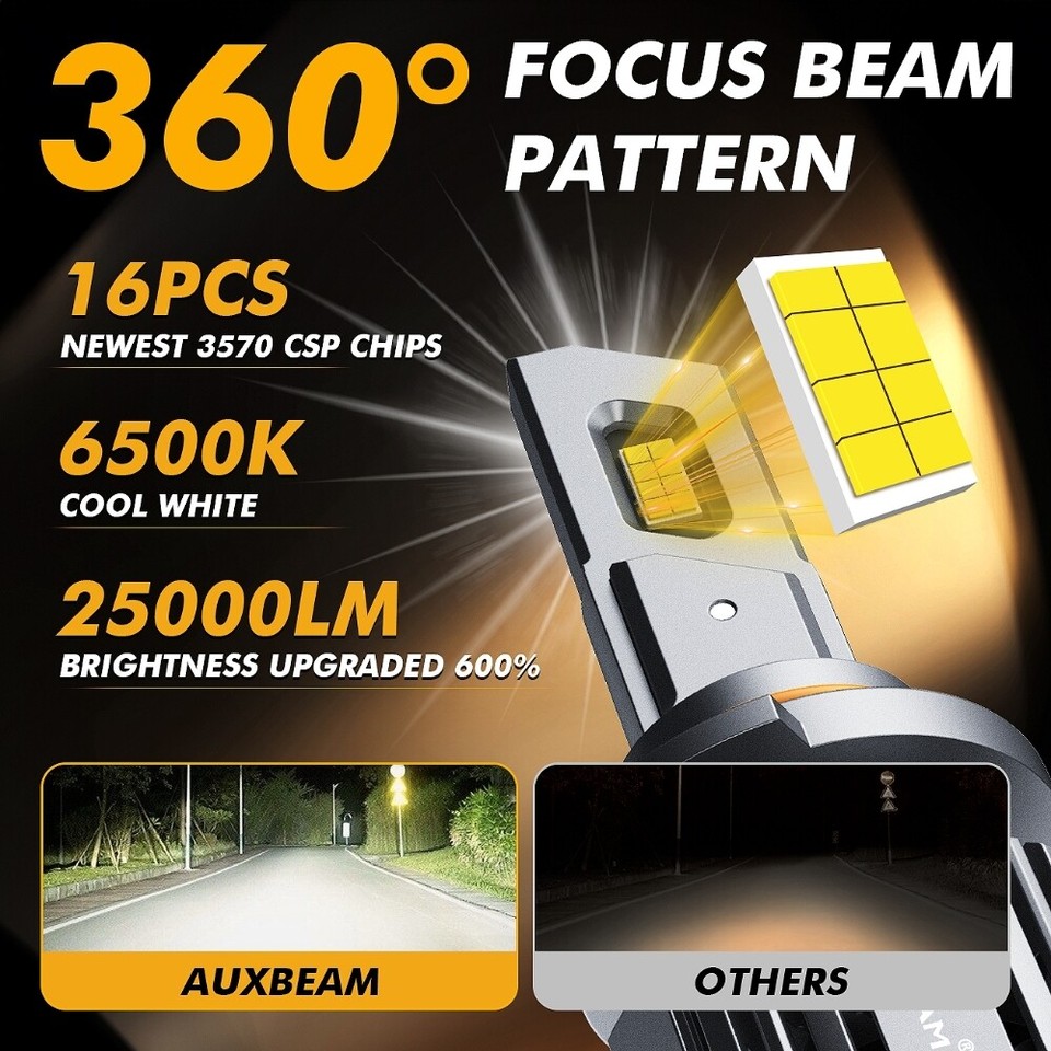 AUXBEAM 9005+9006+5202 LED Headlights+Fog Bulbs Combo Super Bright ...