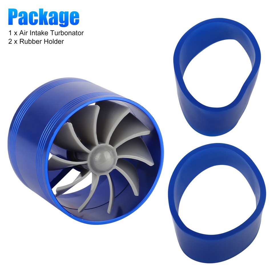 Universal Car Air Intake Turbonator Single Fan Turbine Gas Fuel Saver ...