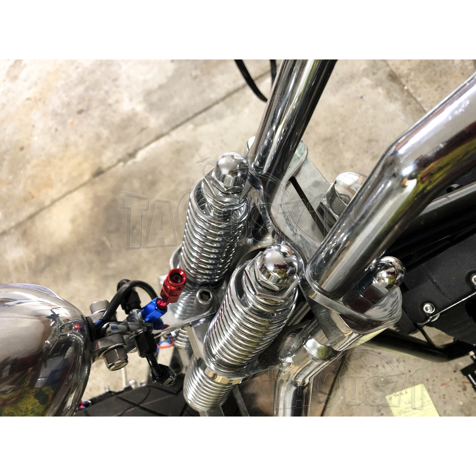Springer Handlebar Tree Adapter Clamp 3.5" Wide Riser Fit For Harley ...