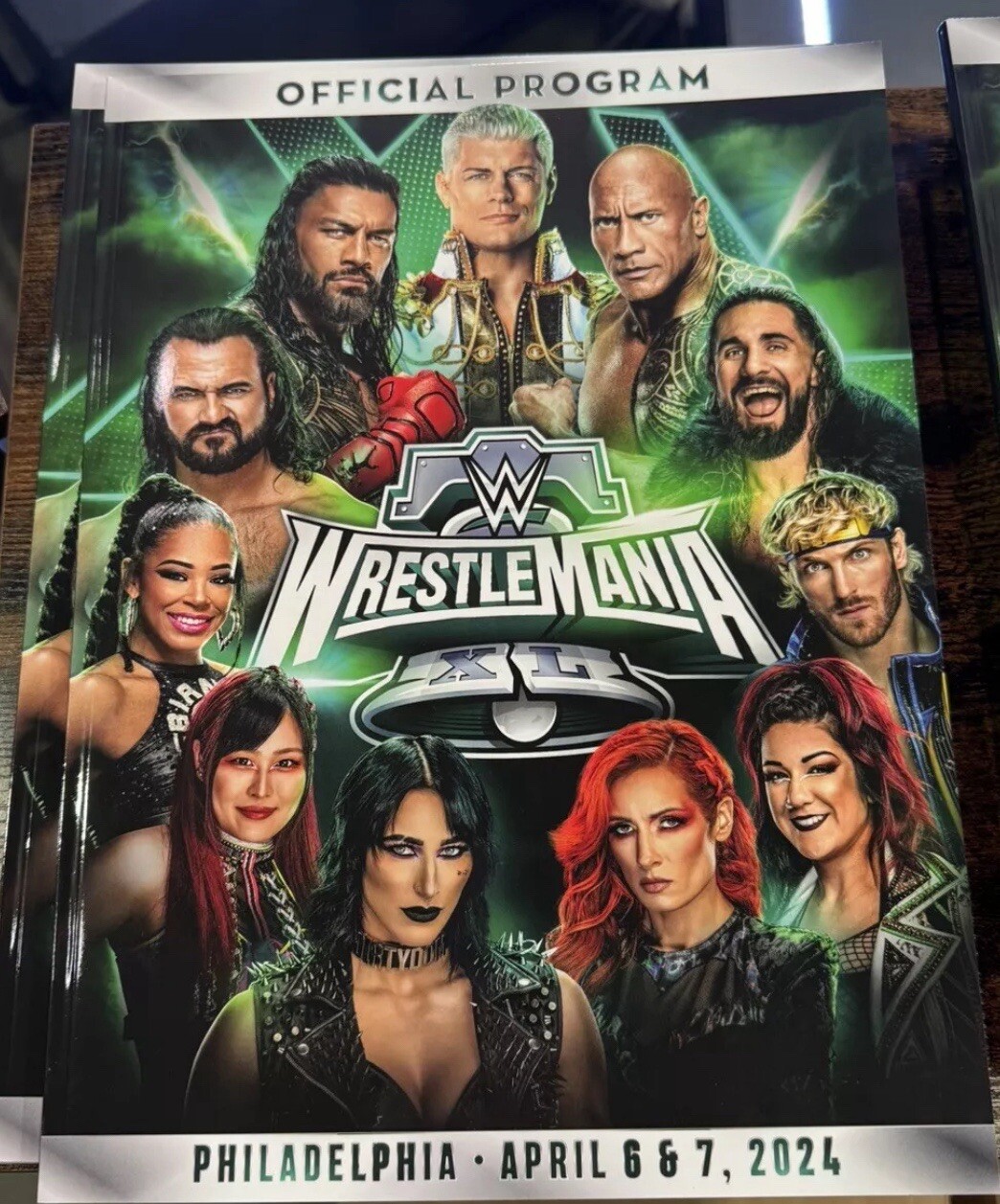 WWE Wrestlemania 40 official program The Rock Roman Reigns Cody Rhodes ...