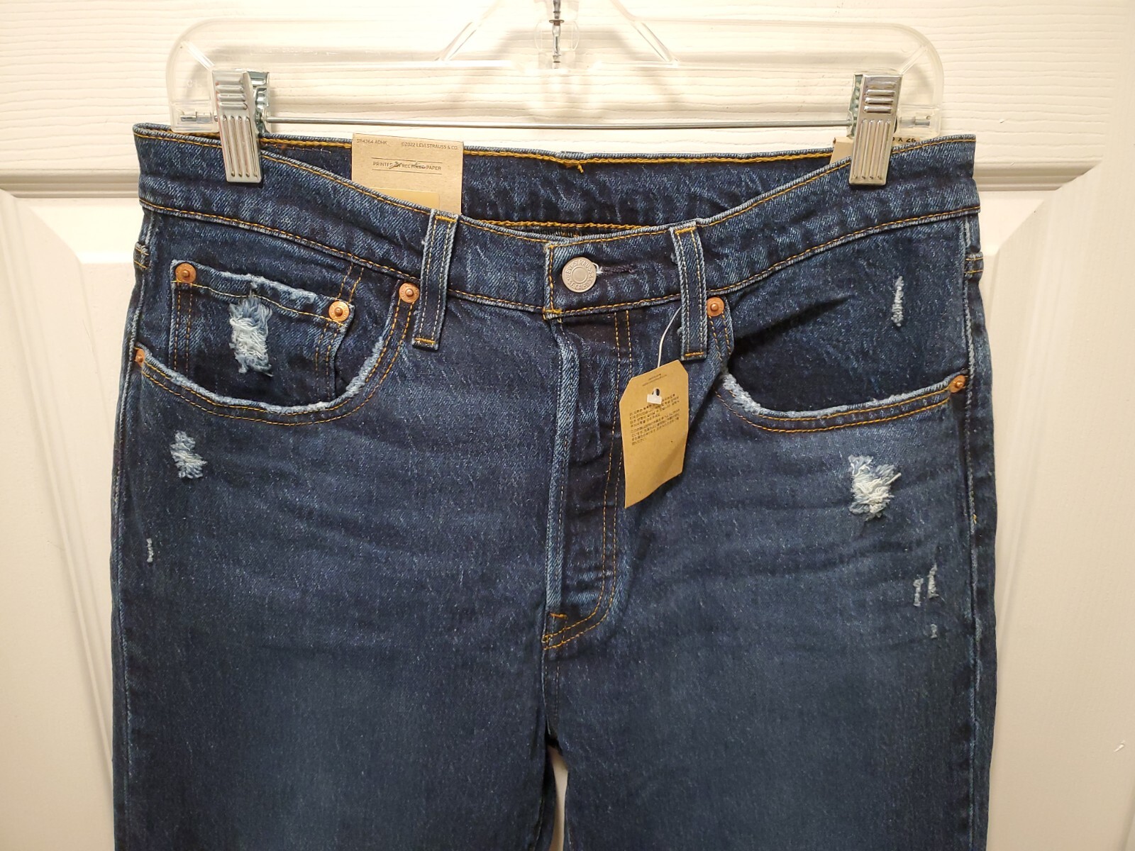 Levi%27s+501+High+Rise+Cropped+Button+Fly+Straight+Leg+Jeans+Size+30x26 ...