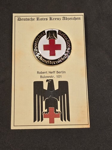 WW2 WWII German Military DRK RED CROSS Enamel Medics pin badge w issue ...