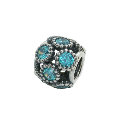 Genuine 791296MCZ PANDORA Teal Studded Lights Flower Charm | eBay UK
