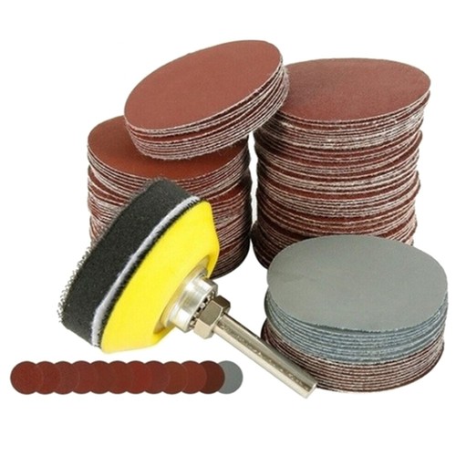 100 Pcs Buffer Sanding Sandpaper Sheet Fine Round Emery Papers Flocking ...