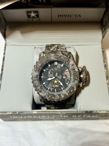 Invicta Sea Hunter Army Hydroplated Camouflage Steel 58mm Automatic ...