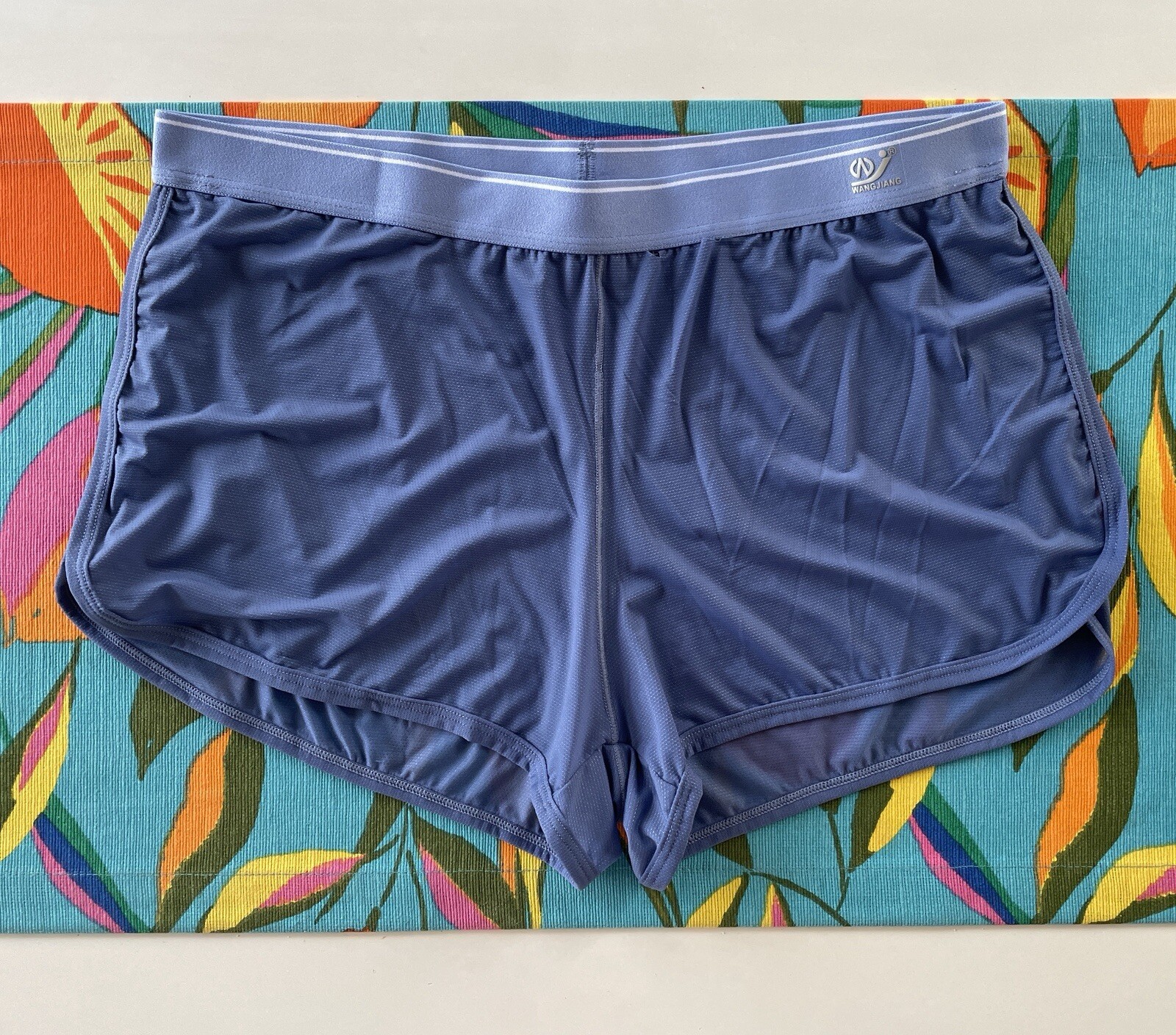 Men's Blue Size L Euro Sheer Side Split Sheer Mesh Unlined Lounge ...