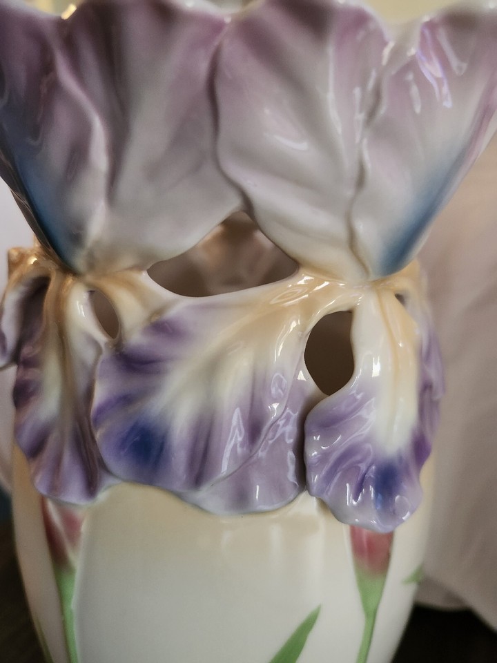 FRANZ Collection Porcelain FZ00583 IRIS Flower Vase 13" ~ signed by ...