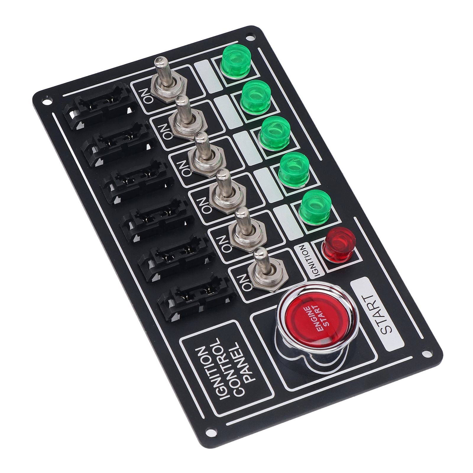 *Car Engine Ignition Rocker Switch Panel With Fuse Start Push Button 6 ...