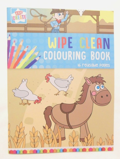 A4 Wipe Clean Colouring Book 16 Pages by Kids Create for sale online | eBay