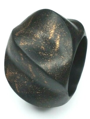 STUNNING VINTAGE MONIES GERDA LYNGGAARD MASSIVE WOOD BANGLE BRACELET ...
