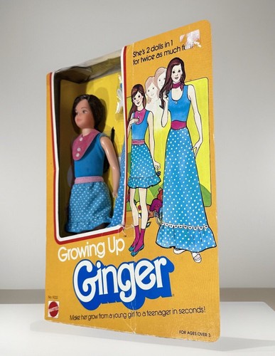 Vintage 1975 Growing Up Skipper Mattel 9222 Rare Brunette Ginger Doll ...