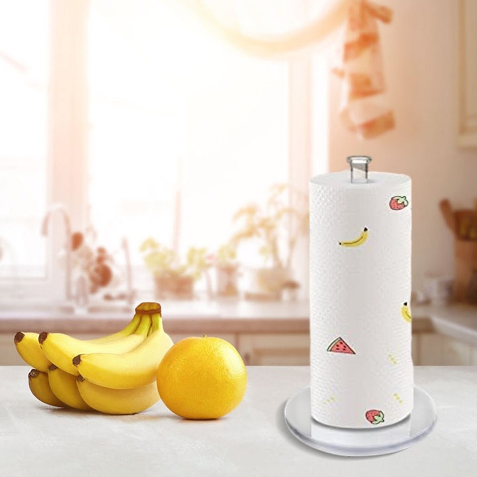 Kitchen Acrylic Paper Towel Holder Stable Weighted Base Fits Large ...