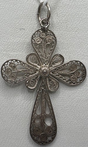 Sterling Silver Filigree Cross Pendant (1.87gr) | eBay