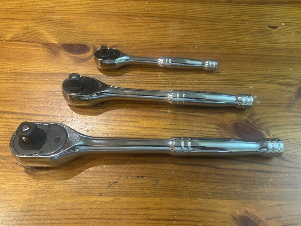 Sealey Premier Ratchet Set (3pc) Pear-Head 1/4'', 3/8'', 1/2'' Drive ...
