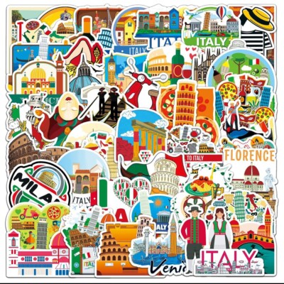 20 Random Italy Stickers IT Italia Decals Laptop Hydro Yeti Car Free ...