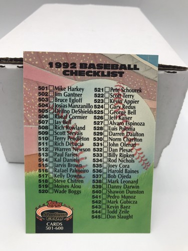1992 Baseball Checklist Topps Stadium Club MLB #590 | eBay