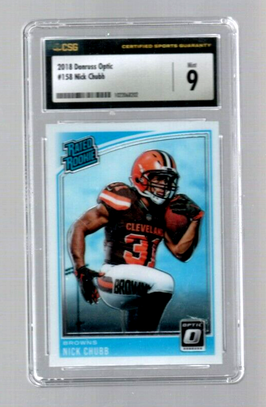 Nick Chubb 2018 Panini Donruss Optic Rated Rookie Browns Card #158 CSG ...