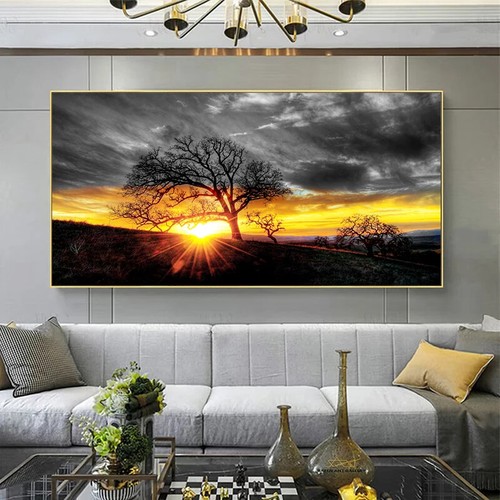 Sunrise Sunset Landscape Poster and Print Wall Art Canvas Painting ...