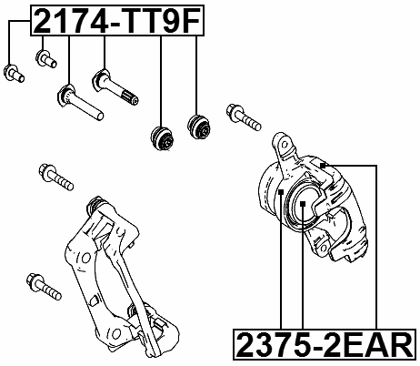 Rear Brake Caliper Repair Kit Fits Cadillac 2E0615423A, 2E0615424A ...