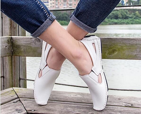 Men's Driving Casual Leather Shoes Lazy Peas Breathable Moccasins ...