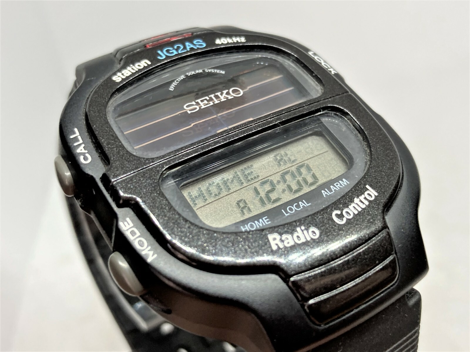 Rare SEIKO JG2AS Radio Control Solar Digital Men's Wristwatch Watch ...