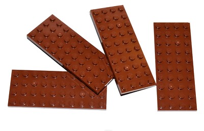 LEGO Large Plate 4x10 BROWN # pack of 4 # flat baseplate 10x4 minecraft ...