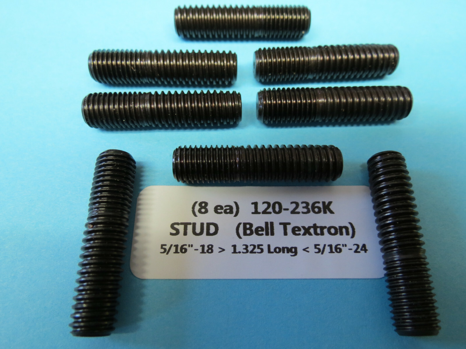 (8 NOS) 5/16”-18 x 1.325” Long x 5/16”-24 Bell Textron Helicopter ...
