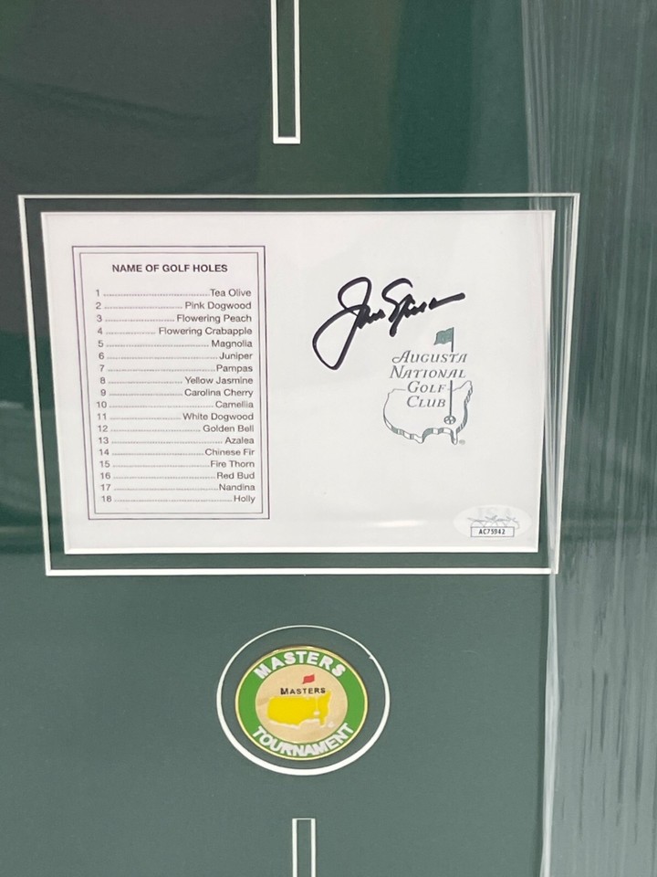 Jack Nicklaus Signed Masters Score Card Professionally Framed With ...
