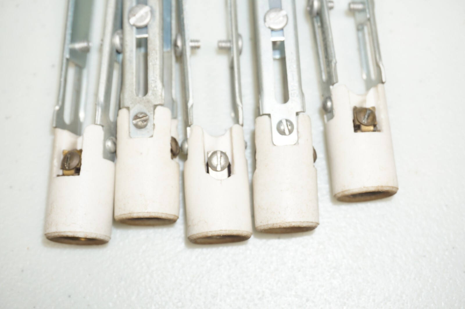 Vintage Spanish Crystal Chandelier Part Lot of 5 Ceramic Socket Candles ...