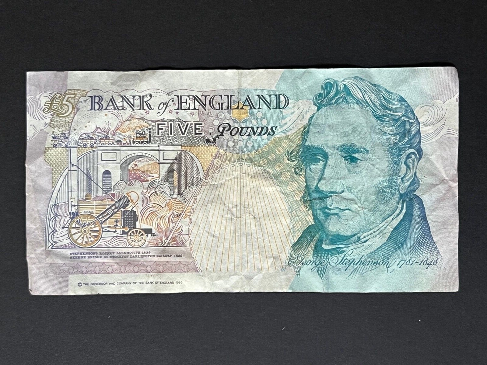 Bank of England L5 POUNDS Note 1990 Circulated PAPER MONEY BH Queen ...